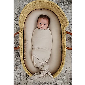 Marlowe & Co Premium Knit Viscose from Bamboo Swaddle Blanket, 47in x 47in (Natural)