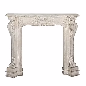 Creative Co-Op Decorative Wood Fireplace Mantel With Distressed Finish, White