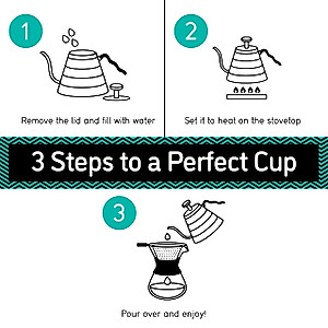 Coffee Gator 34oz Stainless Steel Gooseneck Kettle with Thermometer, 4 Cup