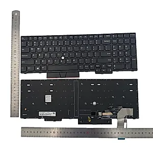 yhfshop Laptop Replacement US Layout Keyboard for Lenovo ThinkPad E580 E585 E590 L580 P52 P53 P73 T590（Without Red Pointer）