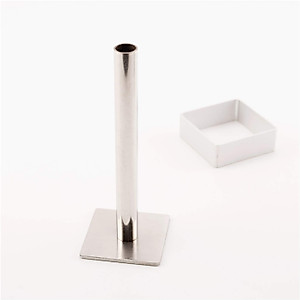 Prettyard Square Shape Aluminium Alloy Pineapple Cake Mold (Small Cake Mold) with Stainless Steel Pusher & Lifter Press Set DIY Dessert Molds Cookie Cutter (10xMolds+1xPress)