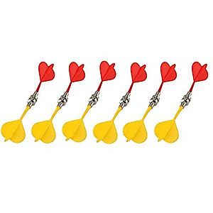 Yalis Magnetic Darts 12 Packs, Replacement Dart for Magnet Dartboard, Safety Plastic Darts for Target Game, Red and Yellow