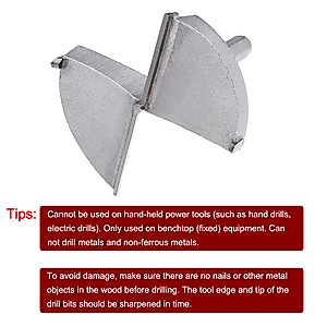 uxcell Forstner Drill Bits 85mm, Tungsten Carbide Wood Hole Saw Auger Opener, Woodworking Hinge Hole Drilling Boring Bit Cutter (Gray)