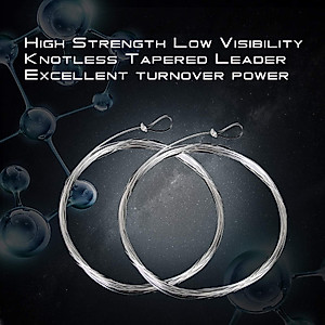 Maxcatch Fly Fishing Tapered Leader Line 6 Pack -Pre-Tied Loop- Tensile Strength- Abrasion Resistance- Low Memory 7.5ft/9ft/12ft/15ft, 0X-6X(9ft 4X(6pcs))