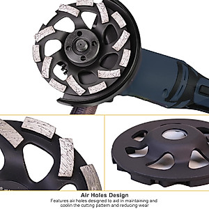 PRETEC 4 1/2 inch Concrete Grinding Wheel, 2 Packs 14-Segment Turbo Row & 18-Segment Double Row Grinder Wheel Grinder Disc for Polishing and Cleaning Concrete Surface, Cement, Marble, Granite