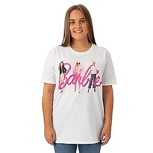 Barbie Women's Pink Logo T-Shirt | Iconic Brand | Fashionable Character Design | Comfortable Fit Movie Merchandise Gift - Medium