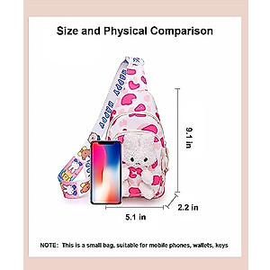 Hiflyer Kids Sling Bag, Kids Backpack Kawaii Bag Kids Travel Bag Chest Bag, Kids Crossbody Bag Mini Backpack for Girls (Green)