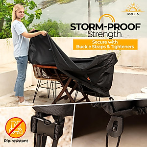 Outdoor Bar Cover Patio Furniture Covers - Strong Rip Resistant UV Protected Waterproof 600D Oxford Fabric - Brand Name Level of Quality, Value Priced Product (Black, Rectangular - 75x35x44 Inches)