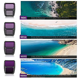 STARTRC ND Filters Set for DJI Air 3 Accessories,6Pack Filters-(UV, CPL, ND8, ND16, ND32, ND64,) (Aluminum Version)