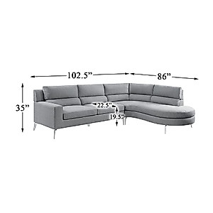 Lexicon Bonita Upholstered Sectional in Gray