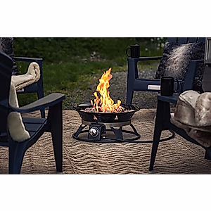 Outland Living Portable Propane Fire Pit, 21-inch, 58,000 BTU with Fire Pit Cover & Carry Kit, Smokeless Gas Firebowl | Perfect for Camping, Patio, Backyard, Tailgating, Deck, RV| Black 863 Cypress