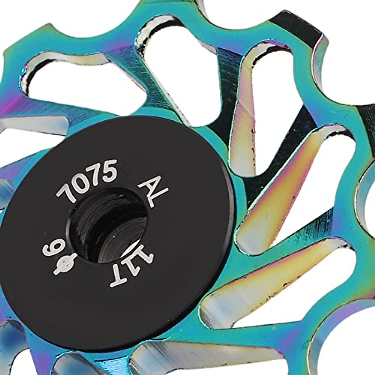 Oumefar Bicycle Rear Derailleur Wheel, 11T Rear Jockey Wheel Anodizing CNC Iron Cutting Metal Bearing Ceramic Ball Labor Saving for Road Bikes Sportinggoods