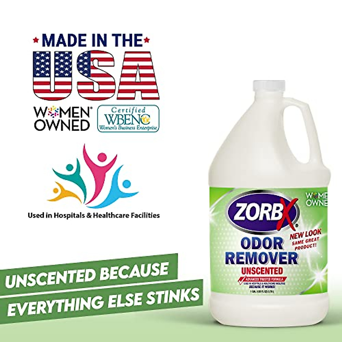 ZORBX Unscented Odor Eliminator Spray - Used in Hospitals & Healthcare Facilities | Advanced Trusted Odor Remover Formula | All-Purpose Deodorizer for Dog, Cat, Home, Carpet & Car - 128 Oz (1 Gallon)