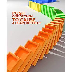 POPUTOY Domino Train, Automatic Domino Blocks Building Set Plastic Kids Children Creative Toy Game Educational Play for 3-12 Year Old Boys and Girls (80pcs)