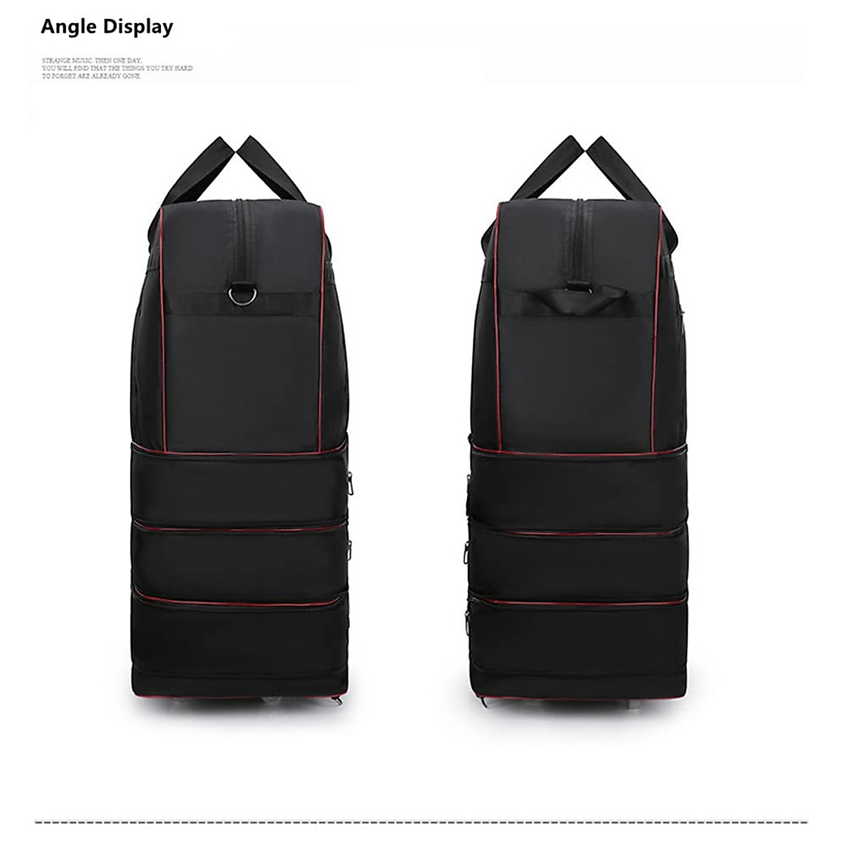 Radefasun Expandable Extra Large Travel Oxford Duffel Bag with Wheels Waterproof Lightweight Traveling Foldable Suitcase (Blue)