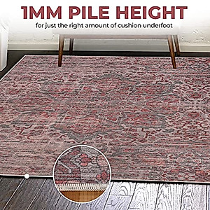 BNM Indoor Area Rug, Non-Slip Backing for Kids or Pets, Entryway, Living Room, Kitchen, Dorm, Bedroom, Hallway, Machine Washable Rugs, Floor Cover, Bohemian Rustic Home Decor, 6' x 9', Teal