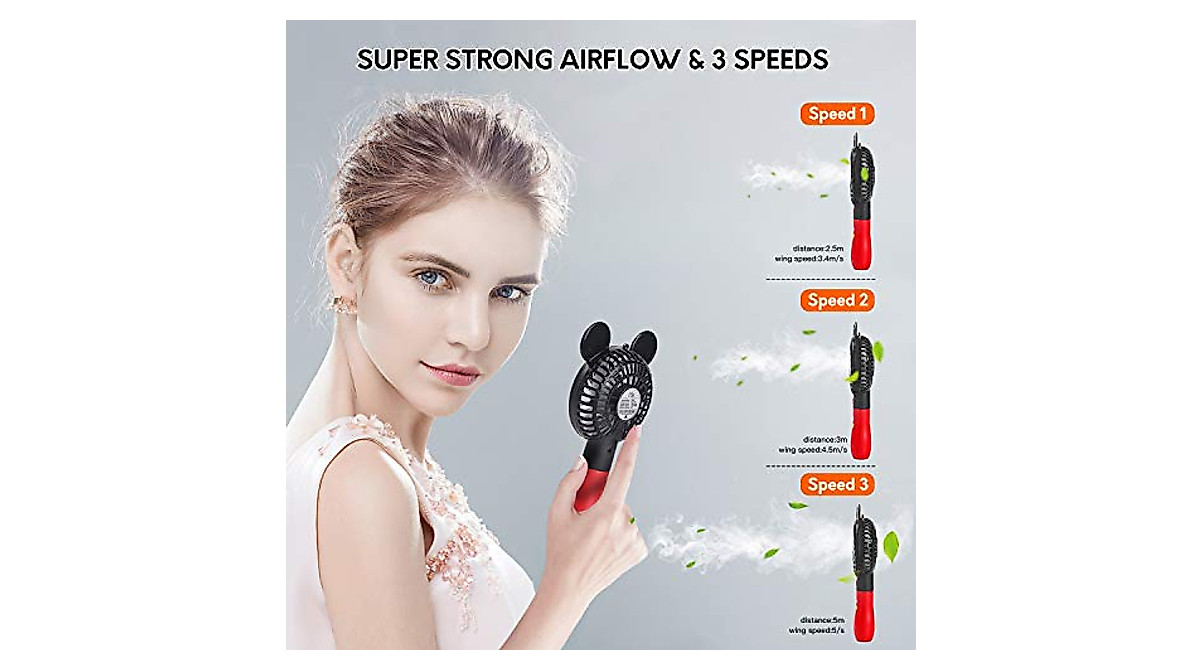 Crethinkaty Cartoon Hand Held Fan - Portable USB Fan