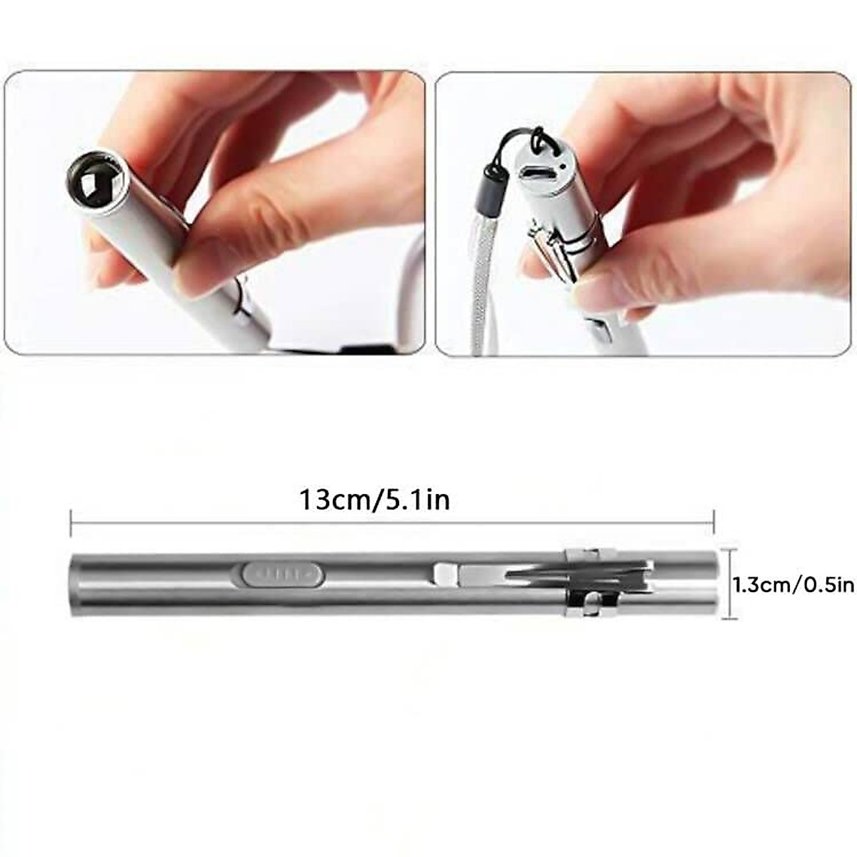 T6 5 Pack Pen Light Flashlight with USB Cable 400 lumens Rechargeable Small Bright Penlight Mini LED Pen Flashlight Pocket Flashlight for Camping Outdoor Work Repair