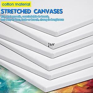 Sherr 6 Pieces 24 x 36 Inch Cotton Blank Canvas for Painting Stretched Canvas Painting Canvas for Oil Paint Acrylics