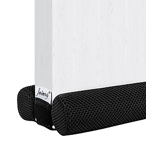 fowong Door Draft Stopper 30" to 36" Soundproofing Under Door Draft Blocker, Adjustable Noise Stopper Seal Large Gap, Black