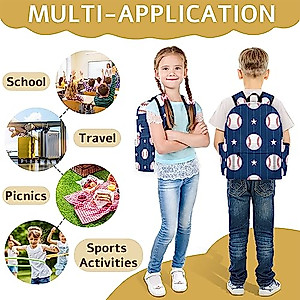 Bardic Backpack for Kids Kindergarten Boys Girls Backpack Metal Double Zipper Lightweight School Bookbag Travel Backpack - Baseball Pattern
