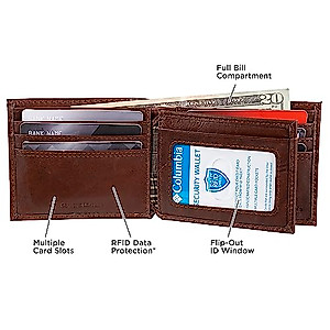 Columbia Men's Leather Extra Capacity Slimfold Wallet