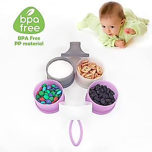 LADISO Baby Formula Dispenser, Formula Container, BPA Free, 4 Layers, Baby Feeding Travel Storage Container, Portable Milk Powder Dispenser Container, Non-Spill Stackable Baby Snack Storage Container