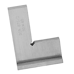 Machinist Steel Square, High Accuracy Carbon Steel Flat 90 Degree Right Angle Ruler Square Layout Tool Engineer Square Tool with Seats(50x40)
