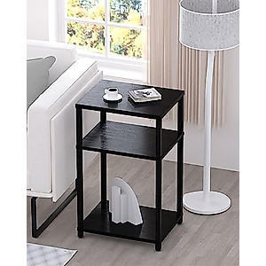 MINOSYS End Table Nightstand Bedside Table, Night Stand Accent Table for Couch, Living Room, Bedroom, Black, Easy Assembly.