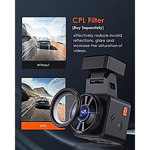 Vantrue E1 Lite 1080P WiFi Mini Dash Cam with GPS and Speed, Free APP, Voice Control Front Car Dash Camera, 24 Hours Parking Mode, Night Vision, Motion Detection, Loop Recording, Support 512GB Max