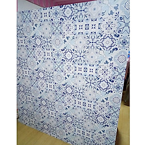 Yifely Retro Porcelain Shelving Paper Peel-Stick Shelf Liner Removable Drawer Sticker Countertop Decor Waterproof 17.7 Inch by 9.8 Feet