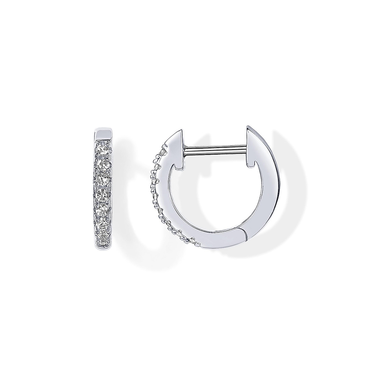 PAVOI 14K White Gold Plated Post Cubic Zirconia Cuff Earring Huggie Stud
