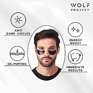 Wolf Project Under Eye Mask for Dark Circles and Puffiness with Caffeine, Vitamin C, Peptides to Instantly Reduce Dark Circles, Puffy Eyes, Undereye Bags, and Wrinkles (10 Pairs)