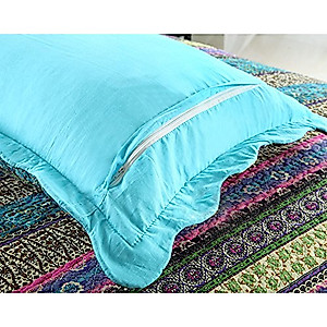 NEWLAKE Striped Jacquard Style Cotton 3-Piece Patchwork Bedspread Quilt Sets, Queen Size