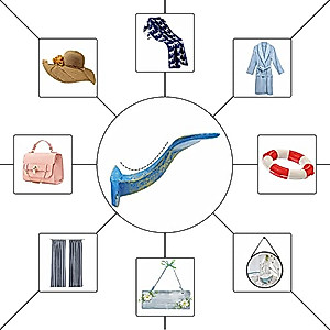 Set of 2 Cast Iron Wall Hook-Unique Whale Tail Shape (Gold & Blue Finish)