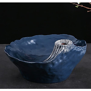 High End Sashimi Plate, 15.4 inch Japanese Style Fuji Mountain Style Dry Ice Creative Tableware High End Hotel Hotpot Restaurant Seafood Platter Salmon Sushi Plate