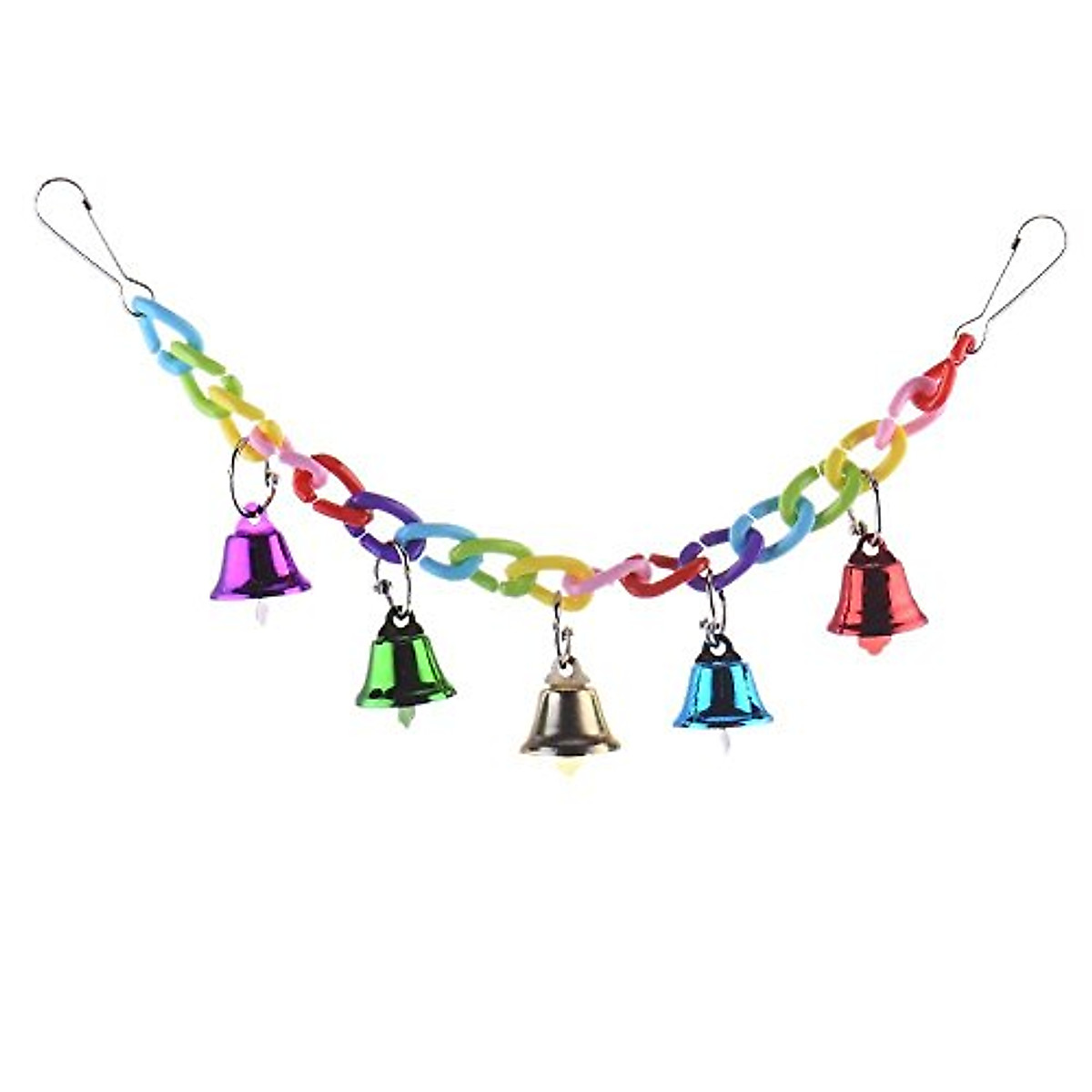 Hypeety Hamster Parrot Hanging Ladder Bridge Cage Swing Acrylic Chew Perch Metal Bell Birds Toy Accessories