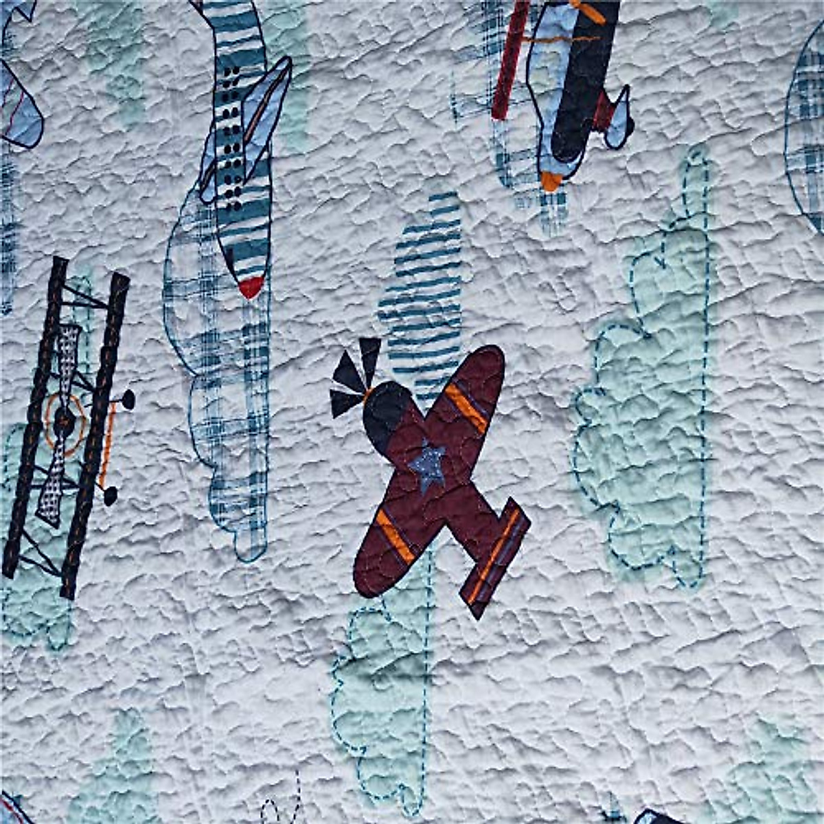 House Airplane Plane Quilt Baby and Toddler Quilt Bedspread Boys Girls Kid's Quilt 43" X 51"
