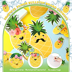 Yexiya 200 Pcs Pineapples Cutout Tropical Punch Paper Cut Outs Yellow Pineapples Shaped Paper Cut Outs Decoration for Preschool Classroom Bulletin Boards Walls Desks Window Door Party