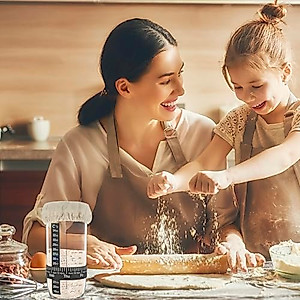 esidianzi Sourdough Starter Jar Kit 650ml Sourdough Starter Container Glass Sourdough Fermentation Jar Wide Mouth with Cloth Cover Spatula Scraper Thermometer Strip Elastic Band Rubber Band for Home