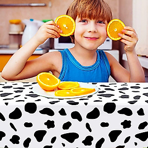 AMZPTBOY Animal Birthday Party Decorations - 54" x 108" Cow Print Plastic Tablecloth and Table Cover for Arts & Crafts Perfect for Farm Animal Themed Birthday Party Supplies and Baby Showers 2 Packs