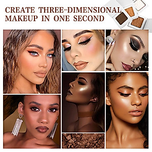 Matte White Highlight Contour Palette Bright,Mini Professional Matte Contouring Makeup Pallet for Face,Long Lasting Smooth Powder for Face,Convenient,Cruelty-Free & Vegan