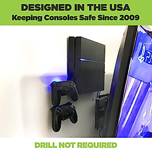 HIDEit Mounts 4 Wall Mount for Original PS4 - Patented in 2016, American Company - Black Steel Wall Mount for PS4 Original to Safely Store PS4 Console Behind TV