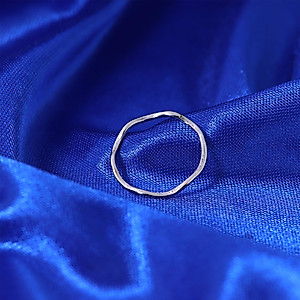 LOYALLOOK 8-14Pcs 1mm Stainless Steel Women's Plain Band Knuckle Stacking Midi Rings Comfort Fit Silver Tone