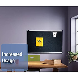 Quartet Bulletin Board, Foam, 4' x 3', Embossed, Hi-Density Fiberboard, Aluminum Frame, Black (B344A)