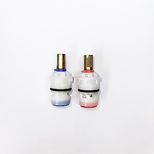 Ceramic Stem Disc Faucet Cartridge Replacement Bathroom Tap (1 Pair Hot & Cold) for Pfister 9608020 48/143/149 Series Valve Cartridge 9608060 Hot Valve Cartridge