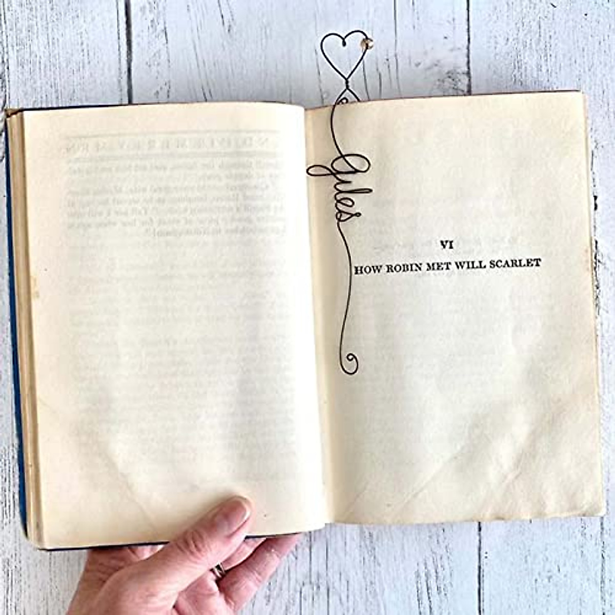 Personalized Unique Name Bookmark with Heart and Bead