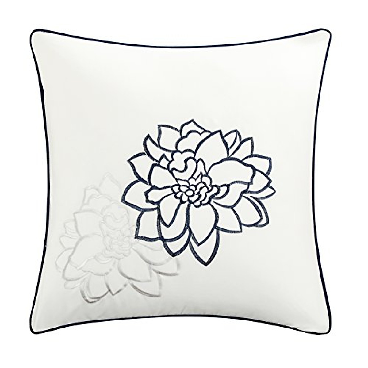 Chic Home Sigal 20 Piece Comforter Set Reversible Geometric Quilted Design Complete Bed in a Bag Bedding – Sheets Decorative Pillows Shams Window Treatments Curtains Included King Navy