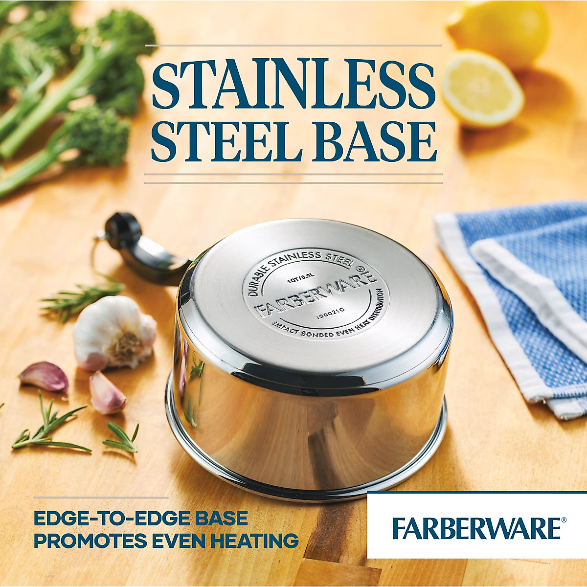 Farberware Classic Stainless Steel Sauce Pan/Saucepan with Lid, 1 Quart, Silver,50000