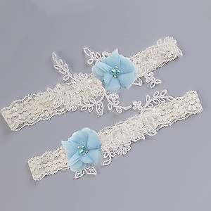 30 PCS Rhinestone Pearl Blue Chiffon Flower Sewing Fabric Appliques for Clothing, Headbands Flower, Crafts, Party Decoration, Sewing Applique